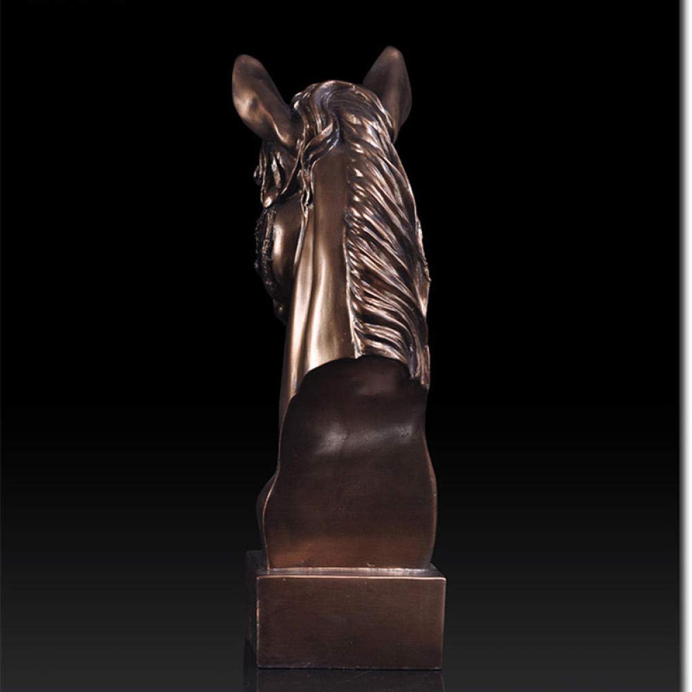 SHJDLSB Retro Horse Head Statue, Antique Copper Animal Doll, Arts and Crafts Living Room Office Decoration-1_291343CM
