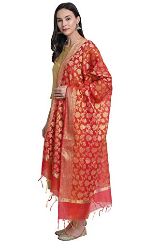 Janasya Gold Gota Patti Poly Silk Straight Kurta Set With Dupatta
