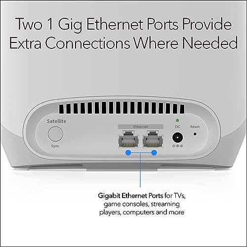NETGEAR Orbi Whole Home Tri-Band Mesh WiFi 6 Add-on Satellite (RBS760) – Works with Your Orbi WiFi 6 System - Adds Coverage up to 2,500 sq. ft. - AX5400 up to 5.4Gbps