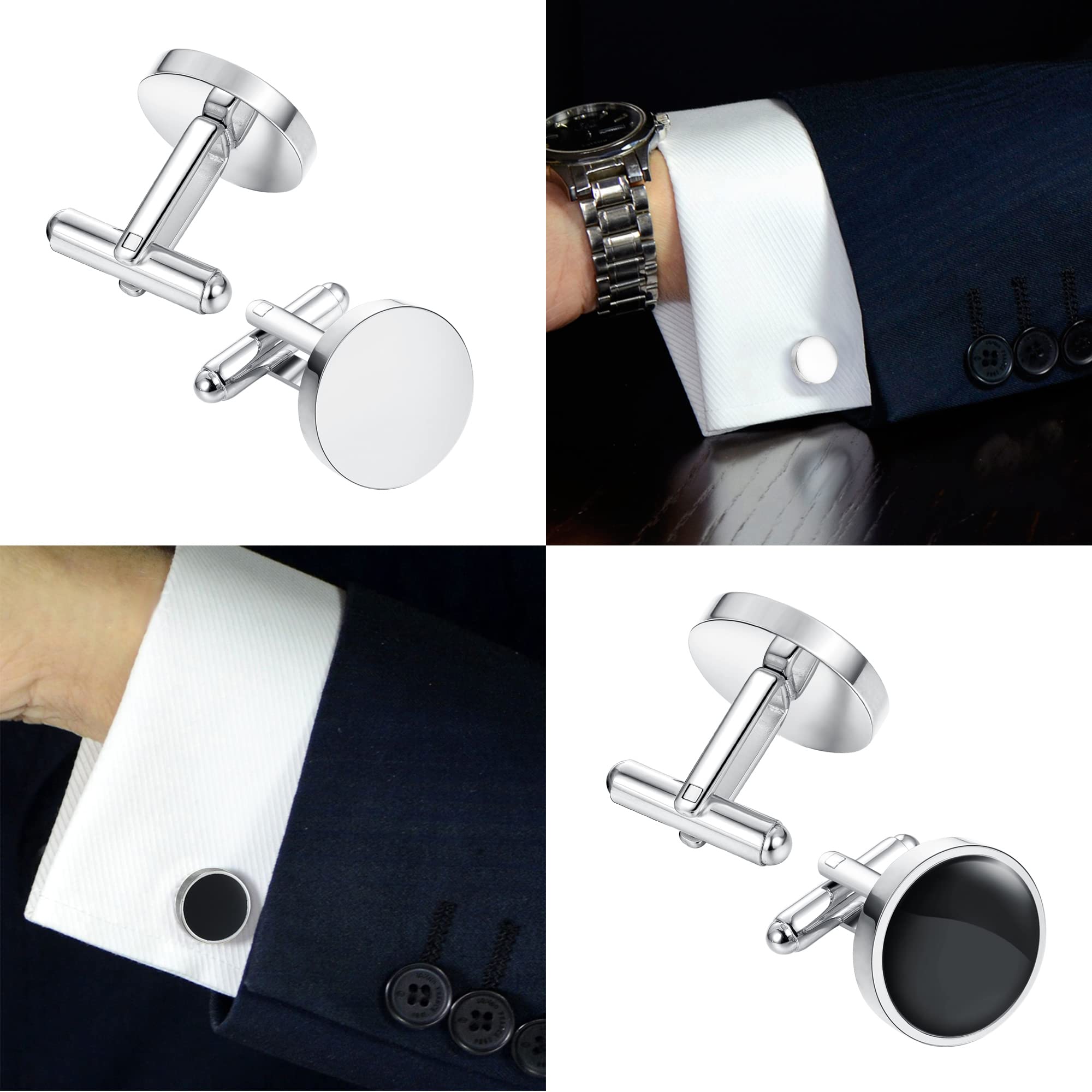 CASSIECA 4-6 Pairs Classic Cufflinks for Men Unique Wedding Business Tuxedo Shirt Cuff links Set