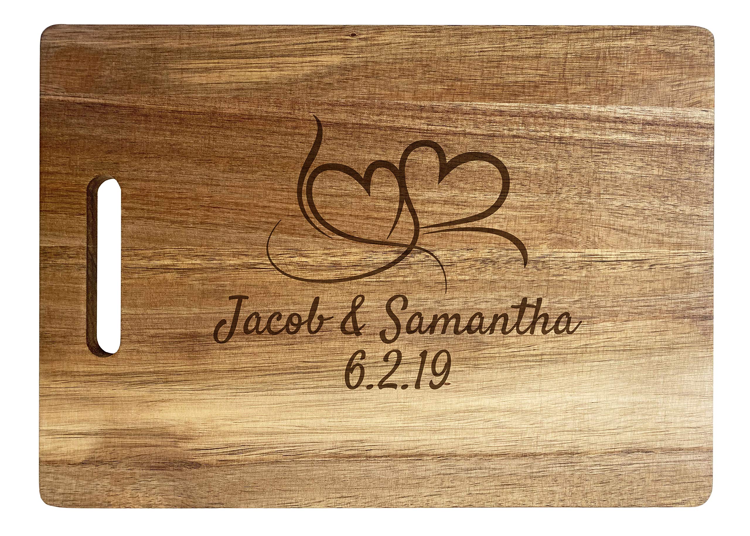 Custom Engraved Wooden Cutting Board Charcuterie Cheese Board Personalized with Custom Text or Message Acacia Wood (10 X 14)