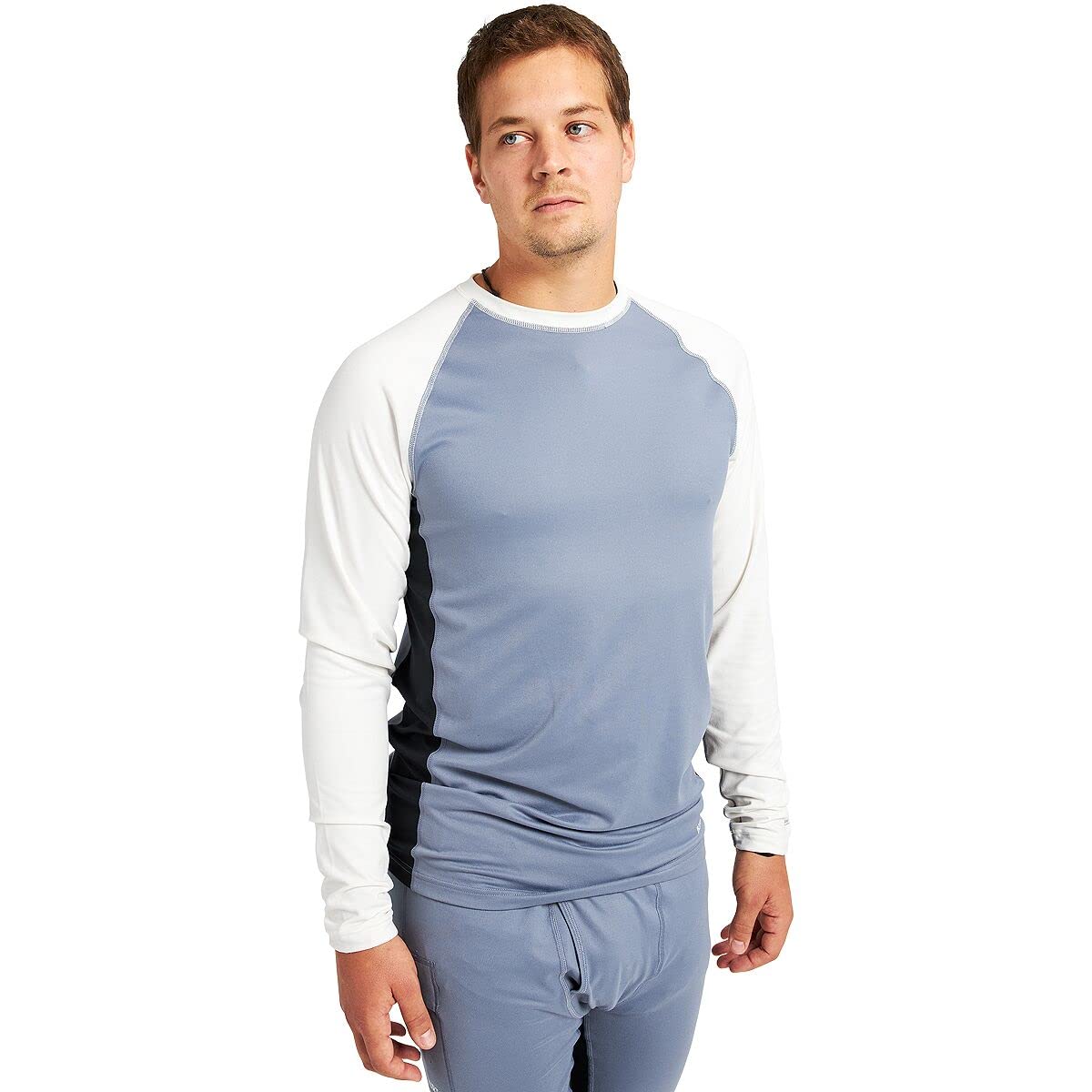 Burton Men's Standard Midweight X Base Layer Crew, Stout White/Folkstone Gray, Medium