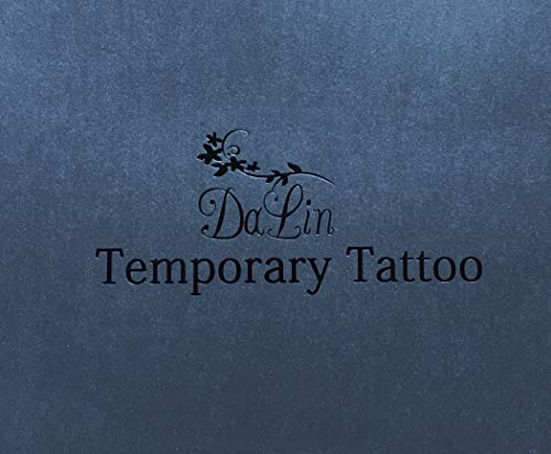 DaLin 4 Sheets Temporary Tattoos for Men Women Flowers Collection (Black Rose)