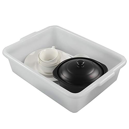 Kekow 4-Pack 22 L Commercial Bus Tubs/Bus Box, White Large Plastic Tote Box