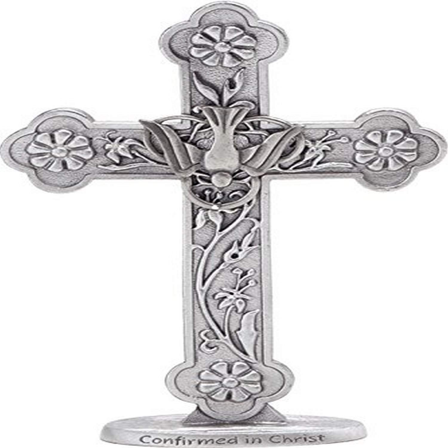 Cathedral Art (Abbey & CA Gift Confirmation Standing Floral Cross, 5-Inch (QP304)