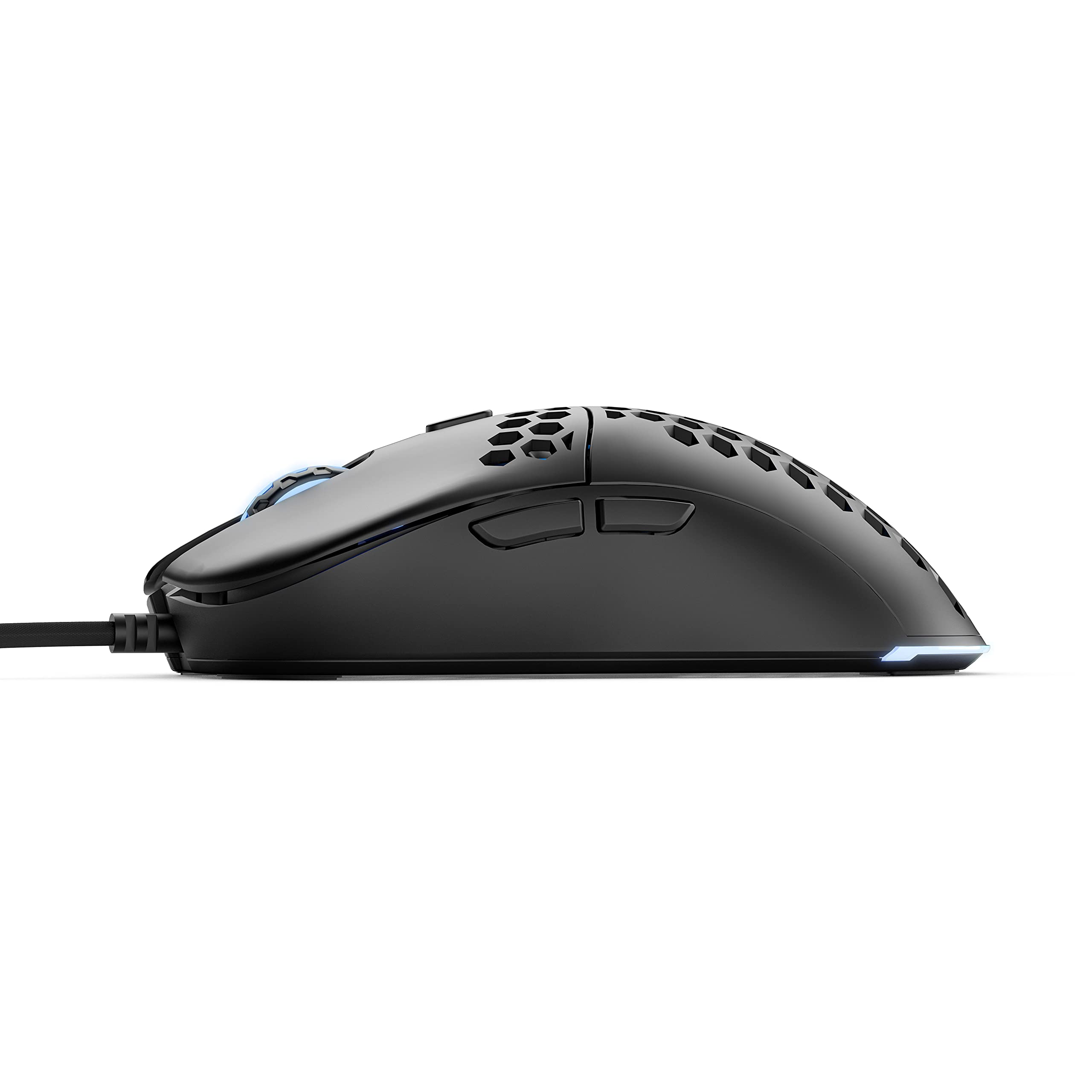 Rukario Ronin X PC Gaming Mouse (Shadow Black, Wired) - Ultra Lightweight Symmetrical Honeycomb Shell | RGB Led | PTFE Glides | Pixart 3360 Sensor | 6 Buttons | Weight 63G | Adjustable Settings