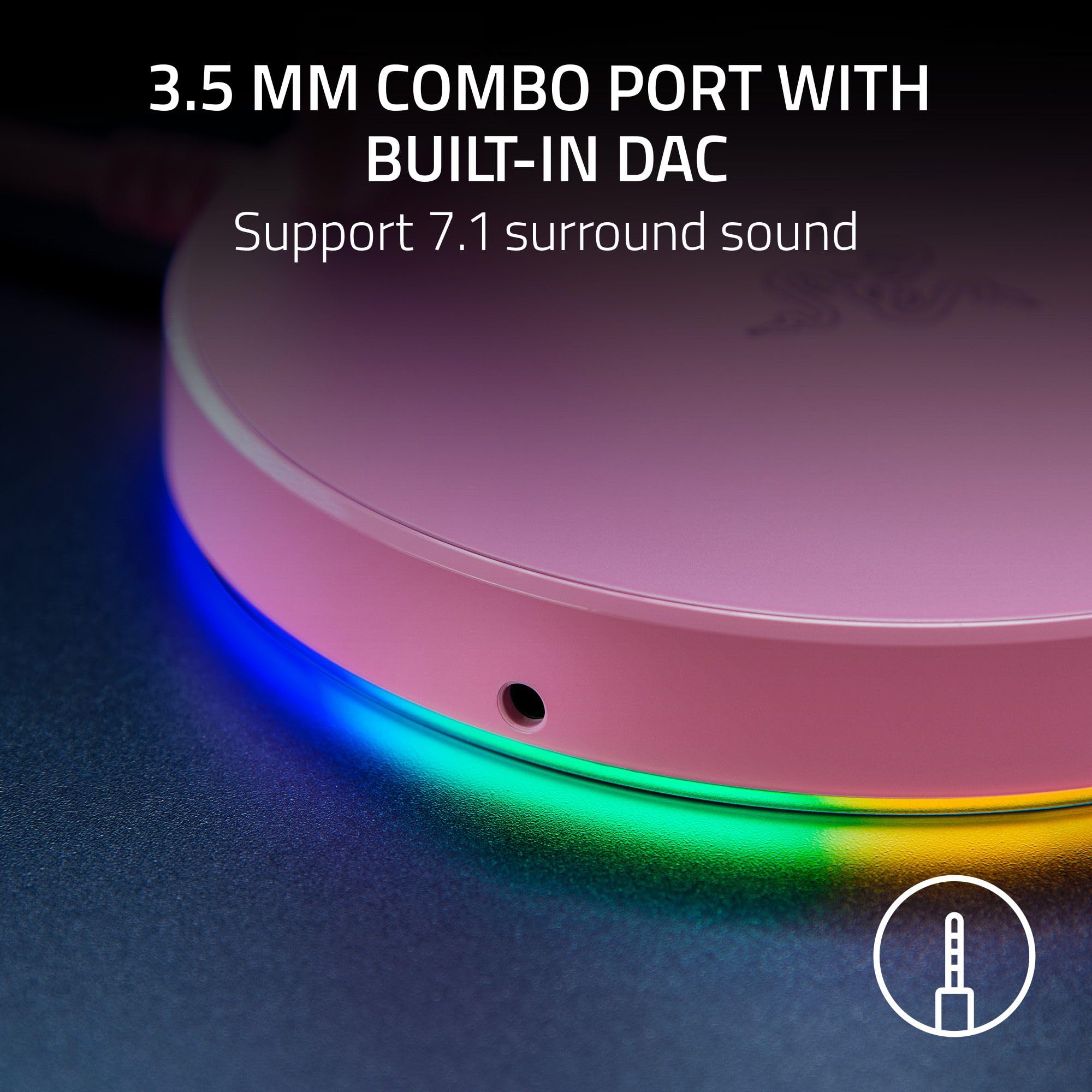 Razer Base Station V2 Chroma: Chroma RGB Lighting - Non-Slip Rubber Base - Designed for Gaming Headsets - Mercury White, RC21-01510300-R3M1