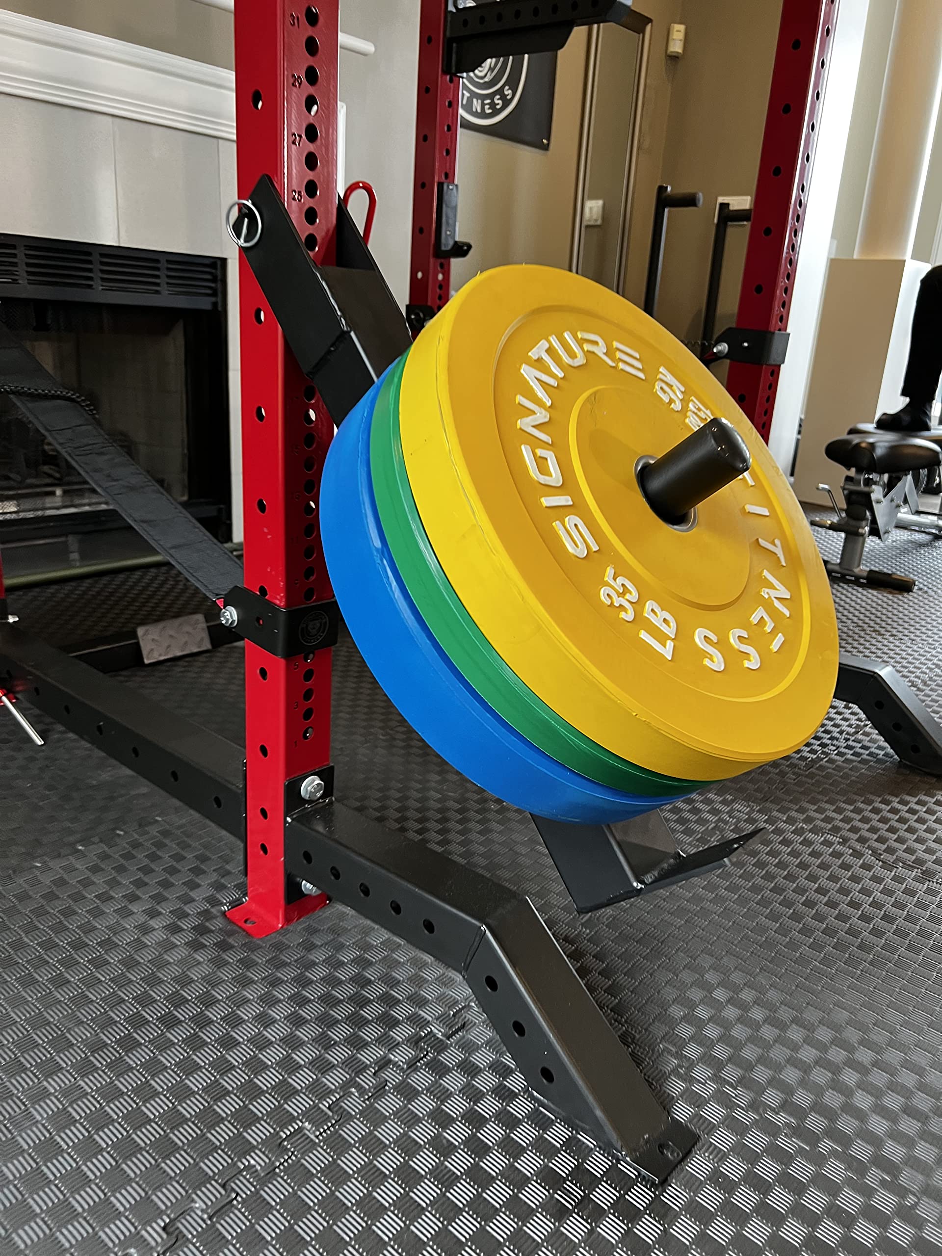 Signature Fitness SF-3 1,500 Pound Capacity 3” x 3” Power Cage Squat Rack, Includes J-Hooks and Safety Straps, Other Optional Accessories, J-Hooks