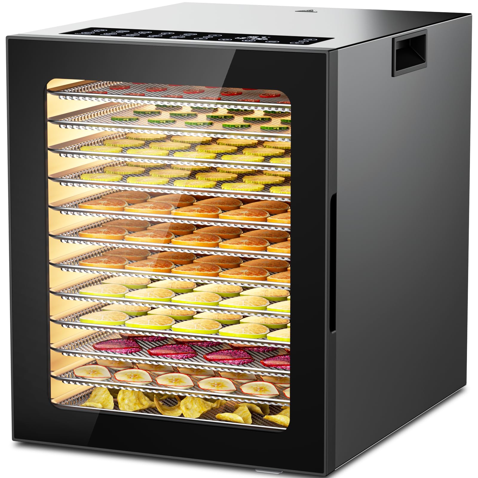 Food Dehydrator for Jerky, 12-Trays Stainless Steel Fruit Dehydrators Machine with Temperature Control & Timer, Digital Food Dryer Machine for Home, Dog Treats, Meats, Veggies