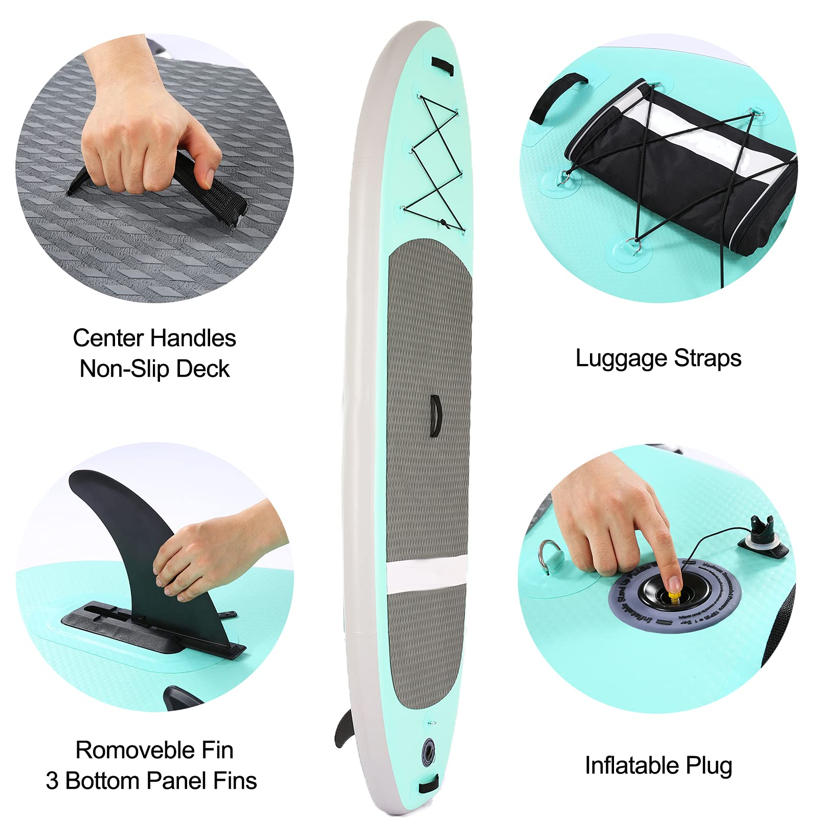 Casulo Inflatable Paddle Boards iSUPs with SUP Accessories & Backpack, Inflatable Stand Up Paddle Board for Beginners or an Expert Paddler, Blow up Paddle Boards