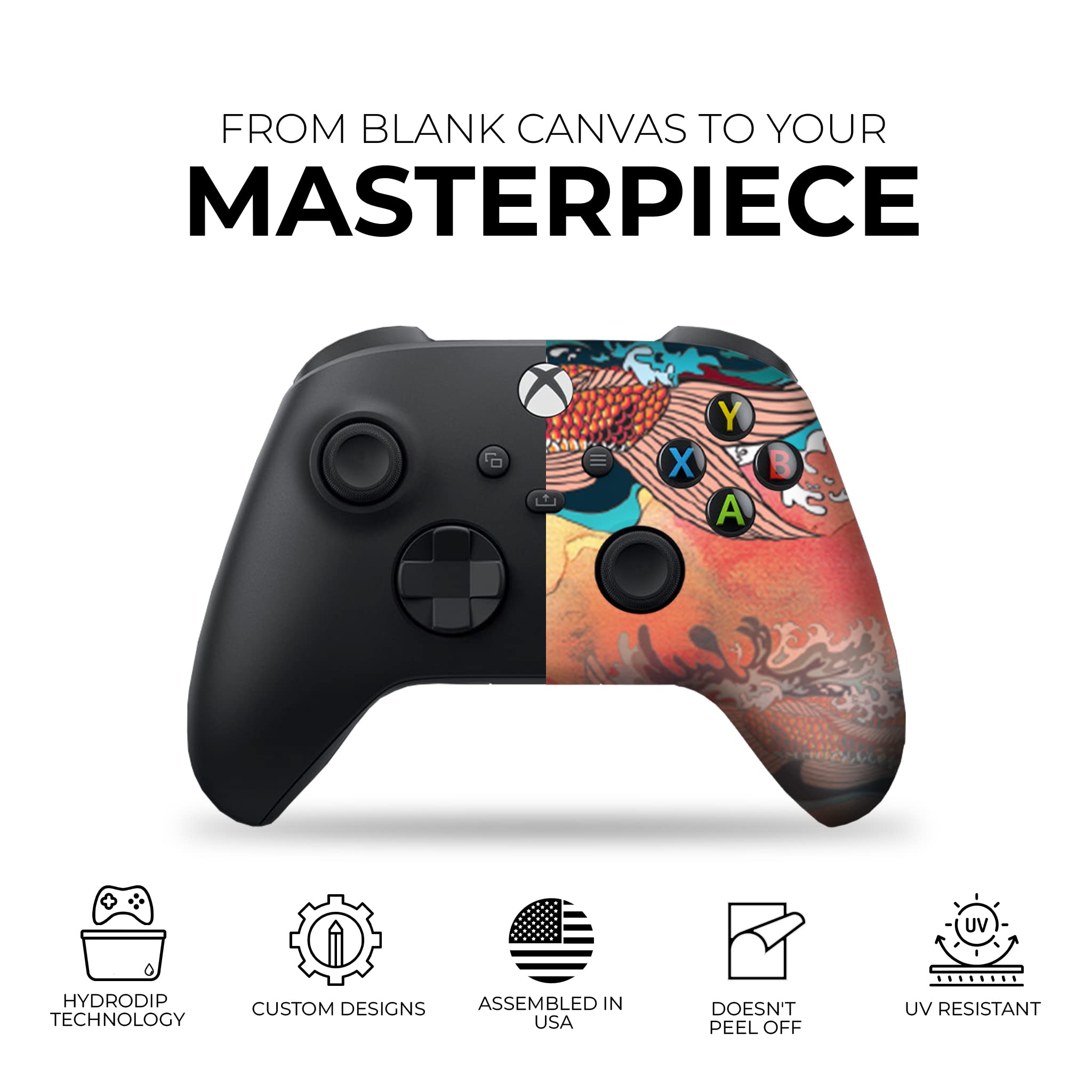DreamController M Illustrations Custom X-box Controller Wireless compatible with X-box One/X-box Series X/S Proudly Customized in USA with Permanent HYDRO-DIP Printing(NOT JUST A SKIN) (MODDED)