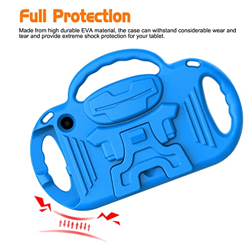 eTopxizu Kids Case for All-New Amazon Fire 7(12th Generation, 2022 Release), Lightweight Shock Proof Kids Friendly Handle Stand Case with Shoulder Strap for All-New Fire 7, Blue