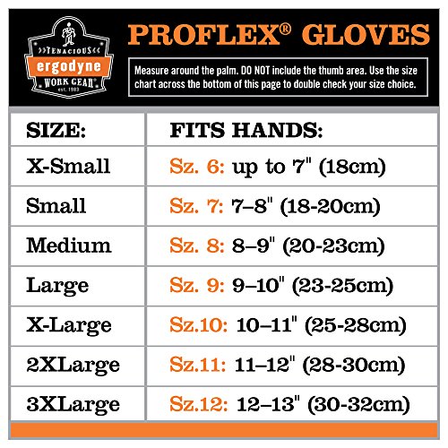 Ergodyne ProFlex 9000 Certified Lightweight Anti-Vibration Work Glove, Large, Black