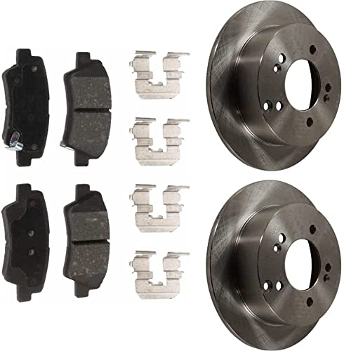 NEWBAILUN Brake Rotor Brake Pad Kit Fits Rear Solid 2-Wheel (Cast Iron),Repair your car and revitalize it