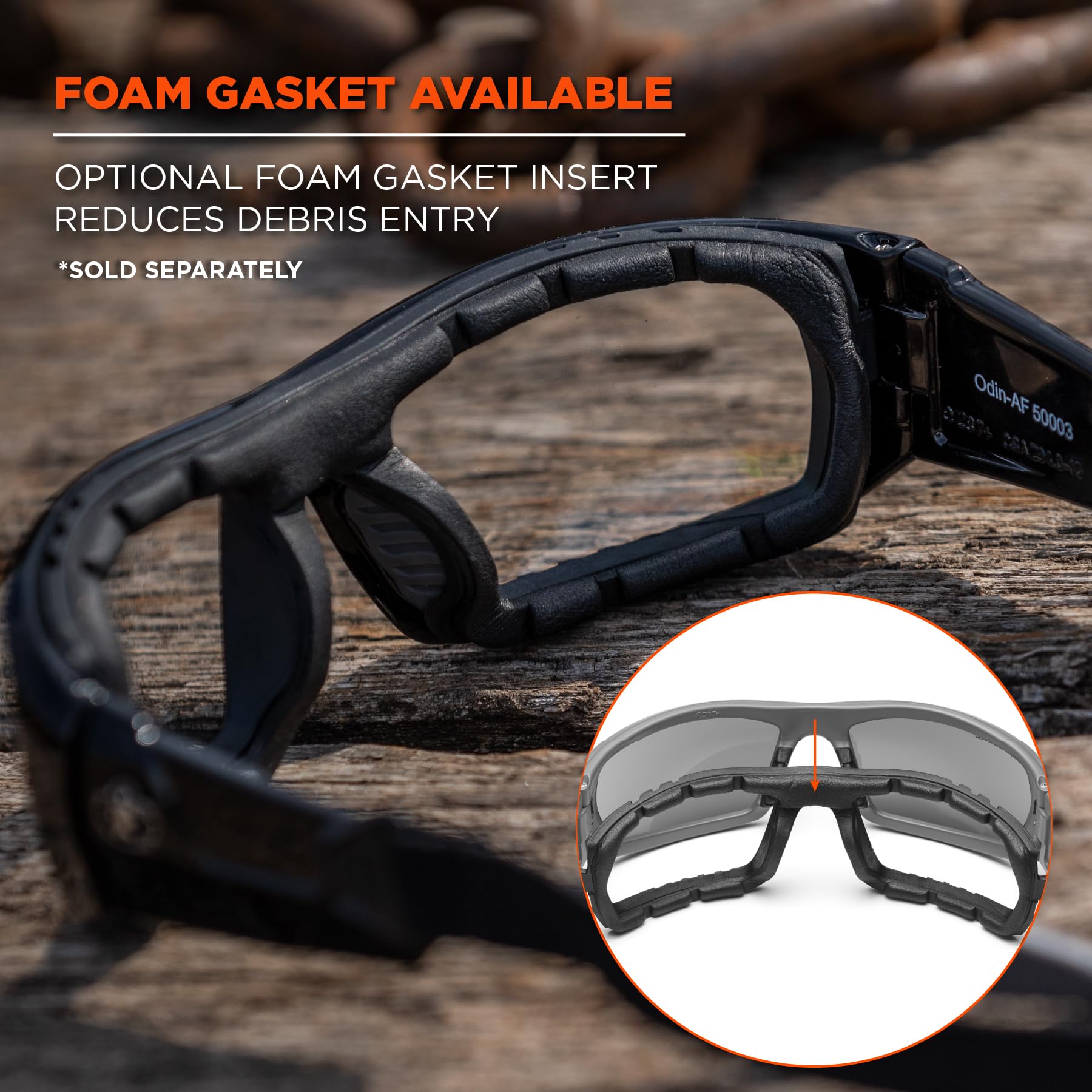 Ergodyne Skullerz Odin Anti-Fog Safety Glasses - Black Frame, Clear Lens
