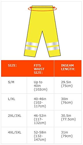 Ergodyne unisex adult Class Two-tone Reflective Safety Pants, Lime, Large-X-Large