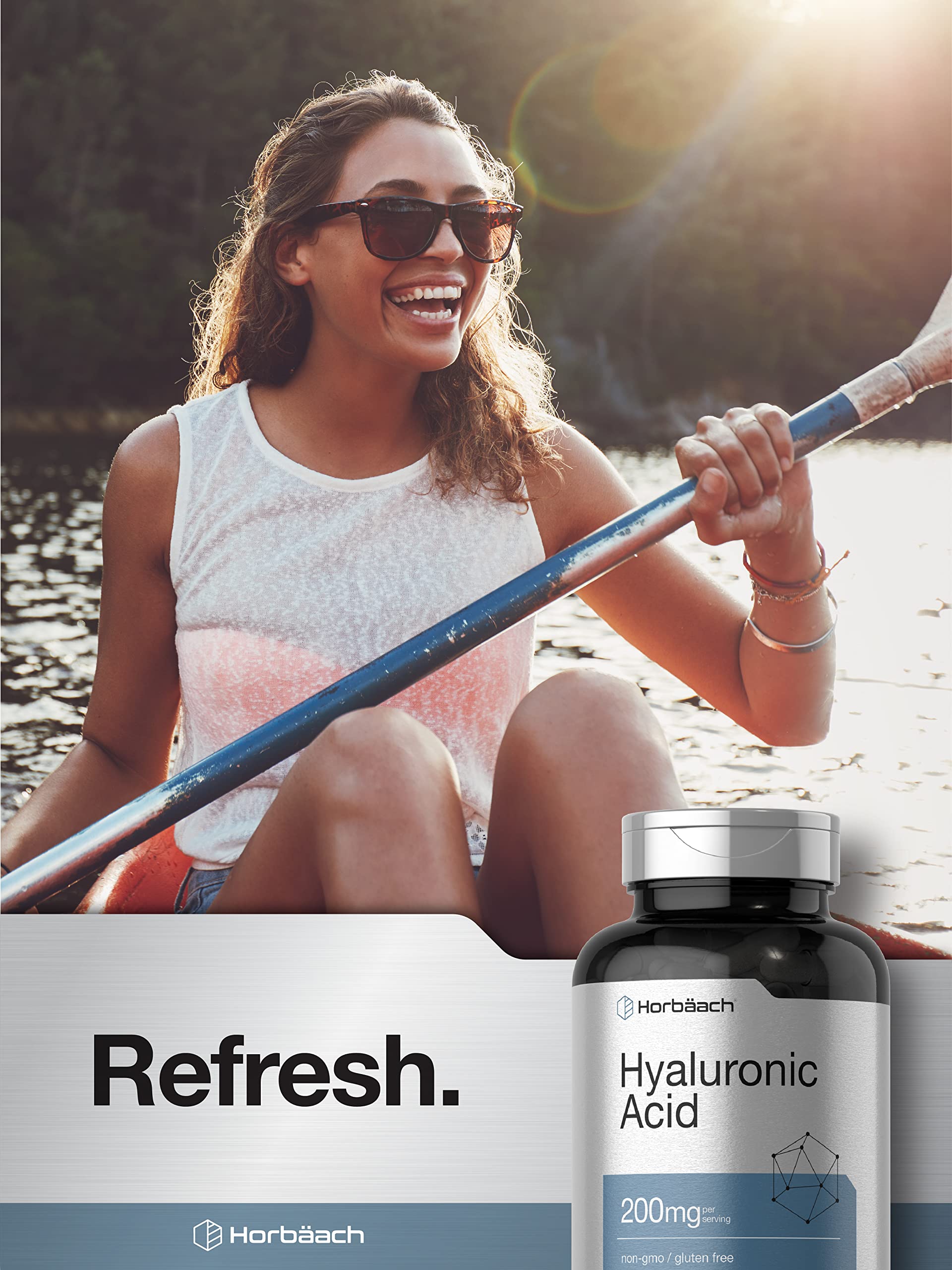 Hyaluronic Acid Supplement | 200 mg | 150 Capsules | Non-GMO and Gluten Free Supplement | by Horbaach