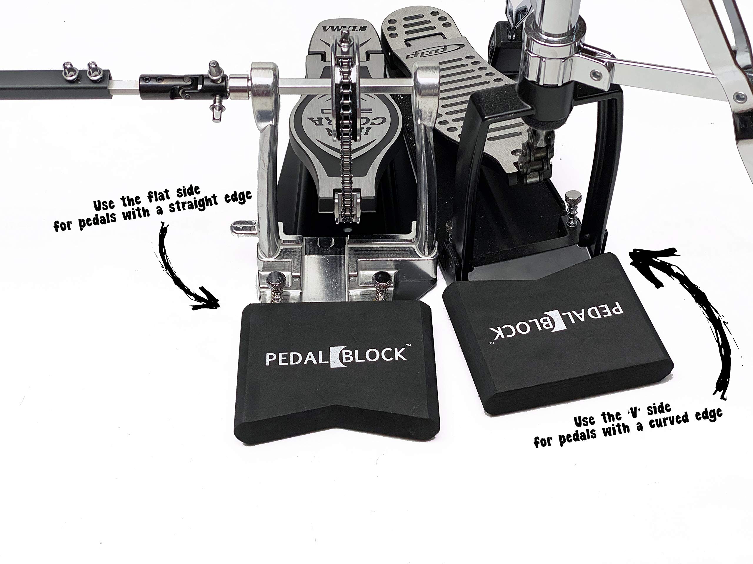 PedalBlock - Hi-Hat and Pedal Anchor System - Total Slide Prevention - For Double Kick Pedal, Hi-Hat Stand, Keyboard Pedal, Electric Bass Drum Pedal - Drum Set Accessory & Gift (Set of 2)