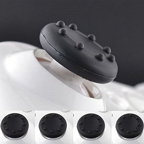 Neuvikter 4 Pcs for PS4 PS3 PS2 Xbox 360 ONE Controller Rubber Silicone Cap Thumbstick Thumb Stick X Cover Case Skin Joystick Grip Grips (Black)
