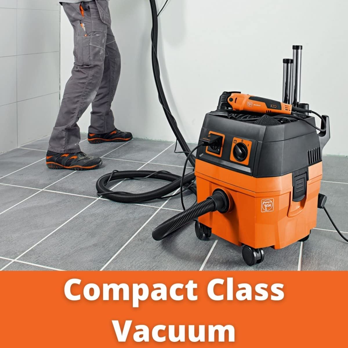 Fein Turbo I Wet/Dry Dust Extractor - 5.8-Gallon Capacity, 151 CFM Suction, Anti-Static System, Quiet 66 dB Operation - Includes Hose and Filter - 92035236090