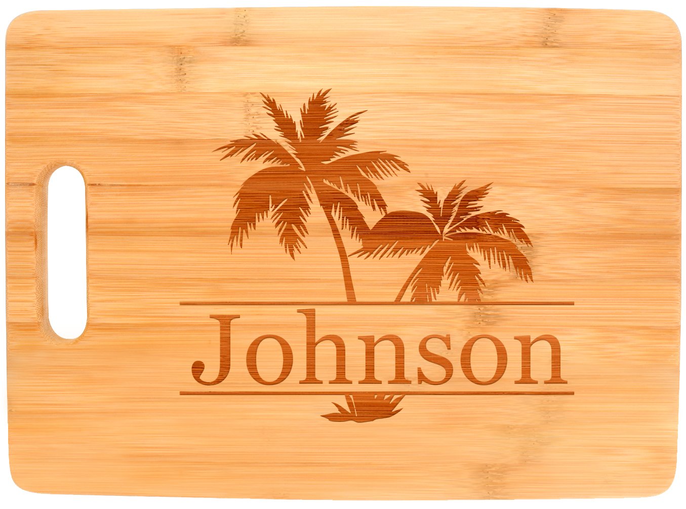 Customized Family Name Custom Text Palm Tree Beach Wedding Gift Personalized Decorative Wood Cutting Board Rectangle