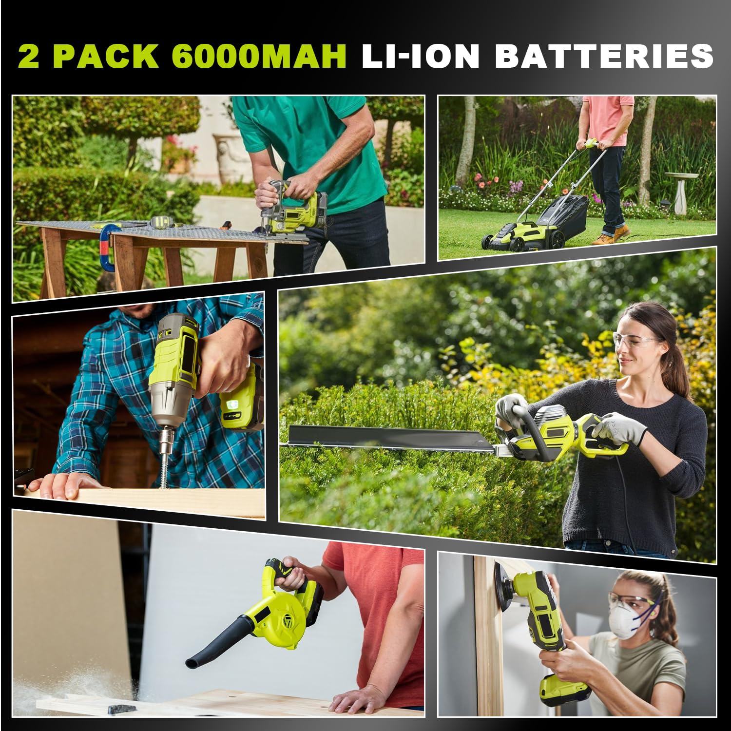 CEENR 2 Pack P102 Battery Replacement for Ryobi 18V Battery P103 P104 P105 Compatible with Ryobi Battery 18V Cordless Tools (3600mAh)