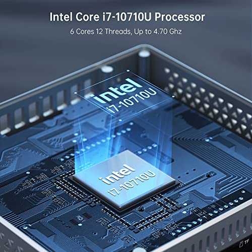 KAMRUI Mini PC Intel 10th i7-10710U Mini Computers 16GB RAM 512GB M.2 2280 SSD Mini Desktop Computers, Windows 11 Pro WiFi 6 BT 5.2 4K HDMI Type-C USB 3.0 Gigabit Ethernet VESA for Home Office