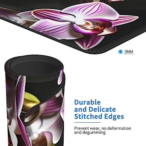 Bell Orchid Pattern Multi-Code Non-Slip Rubber Lock Mouse Pad,Serviceable Desk Mat,for Computers,Laptop,Office
