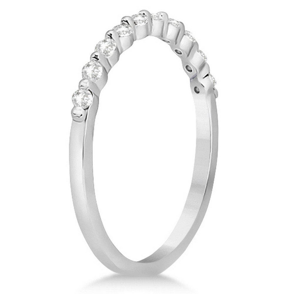 Bridal Set Floral Halo Diamond Engagement Ring and Wedding Band 18k White Gold (0.20ct)