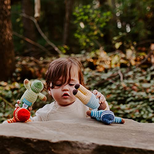 Pebble | Handmade Pixie Rattle - Fern- Green | Crochet | Fair Trade | Pretend | Imaginative Play | Montessori | Machine Washable