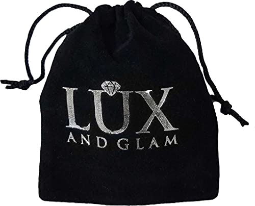 Bridal Simulated Diamond CZ Halo Drop Earrings by Lux and Glam Jewelry - Heart, Round, Square and Triangle Shape (Square - White Gold)