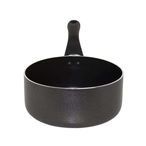 IMUSA USA 2 Quart Charcoal Exterior Sauce Pan with Nonstick Interior and Black Soft-Touch Handle