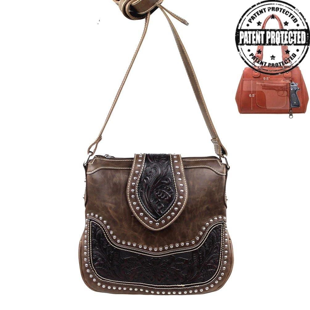 Montana West Ladies Concealed Gim Carrying Messenger Purse Wallet Set Coffee