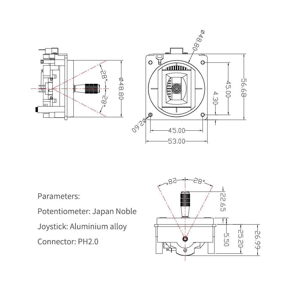 Radiolink RC Dual-Stick Transmitter Original Thumb Joystick Rocker Gimbals for AT9 AT9S AT9S Pro AT10 AT10 II Replacement Accelerator (for Throttle)