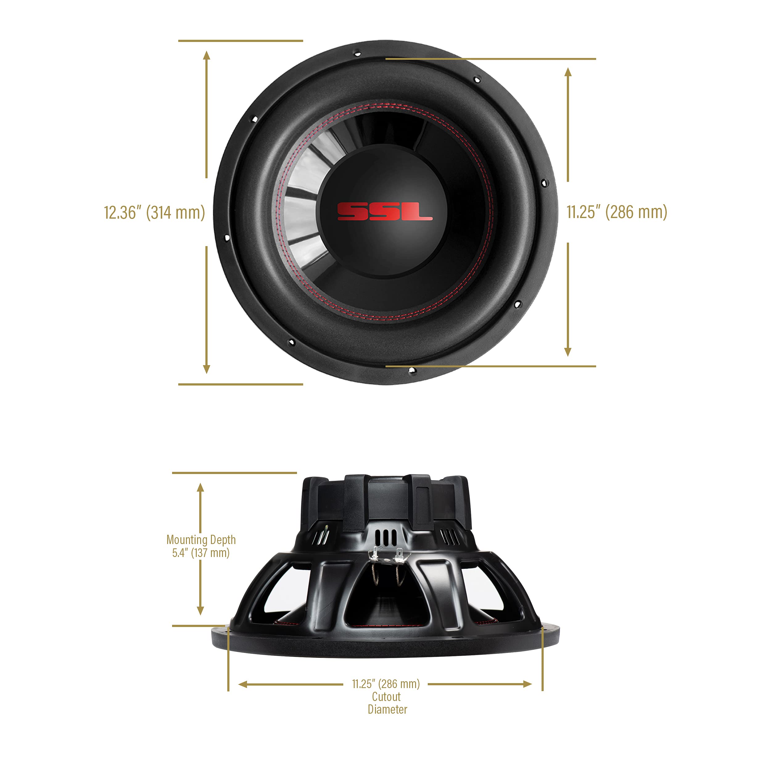 Sound Storm Laboratories CG12D 12 Inch Car Subwoofer - 1200 Watts Maximum Power, Dual 4 Ohm Voice Coil, Sold Individually