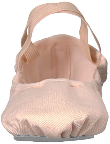 Danzcue Adult Stretch Canvas Split Sole Ballet Slipper, Pink, 10.5 M