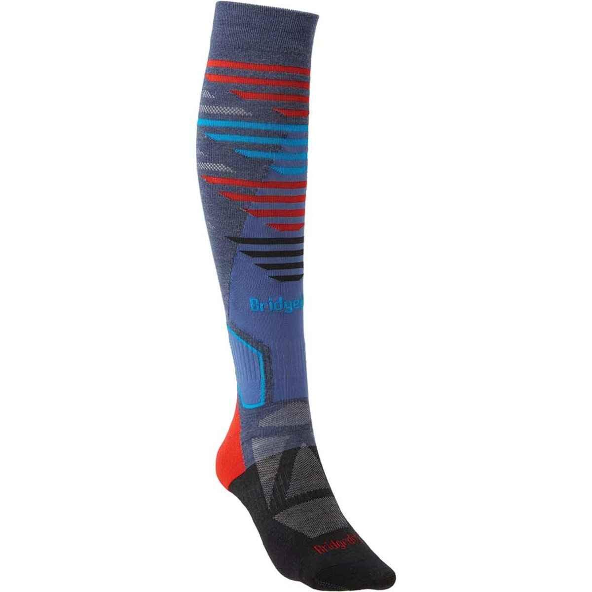 Bridgedale Mens Ski Lightweight - Pattern, Blue/Black, Large