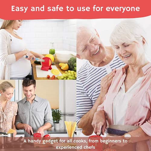 Tomato Slicer Holder with Ergonomic Grip and Dividers Vegetable Cutter for Precise Cuts Firm Tomatoes Lemons Potatoes Round Fruits Kitchen Cutting Aid Gadgets Tool