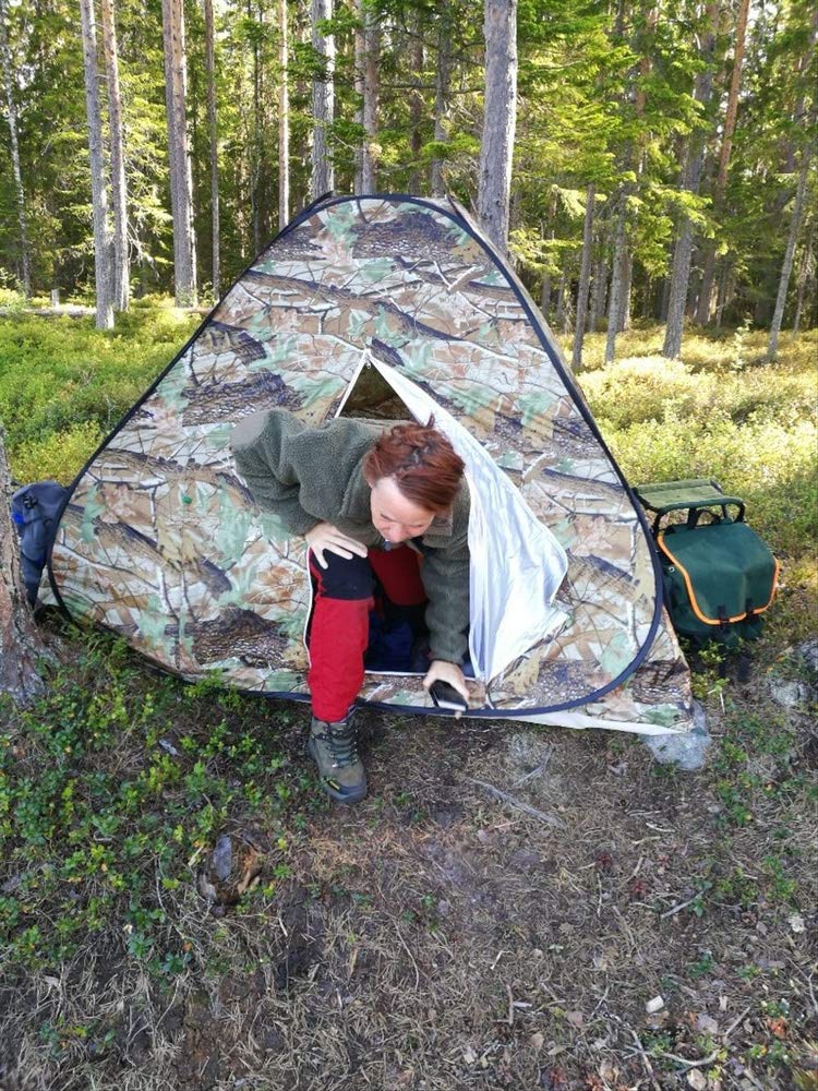 BZTANG Explorer Outdoors 3-4 Persons Camouflage Camping Hiking Easy Setup Instant Pop up Tent (Maple Leaves Green)