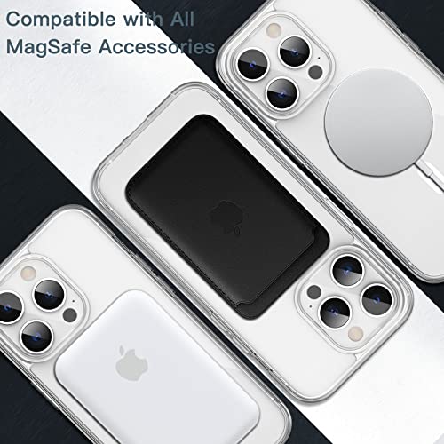 JETech Magnetic Case for iPhone 13 Pro Max 6.7-Inch Compatible with MagSafe Wireless Charging, Shockproof Phone Bumper Cover, Anti-Scratch Clear Back (Clear)