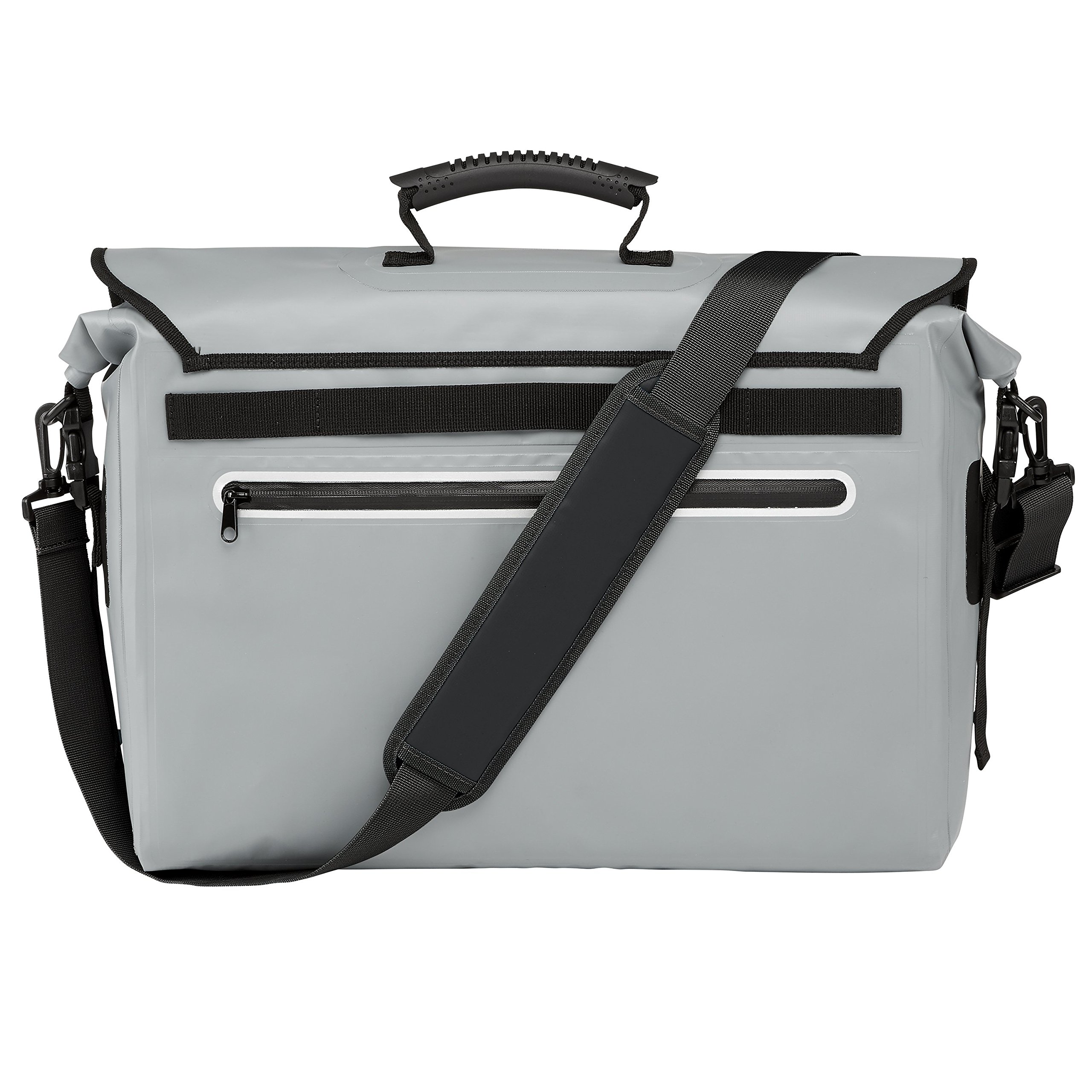 BriefSak Waterproof Briefcase/Messenger Bag, 500D PVC, Size XL, Fits Laptops up to 17.5" (Grey)