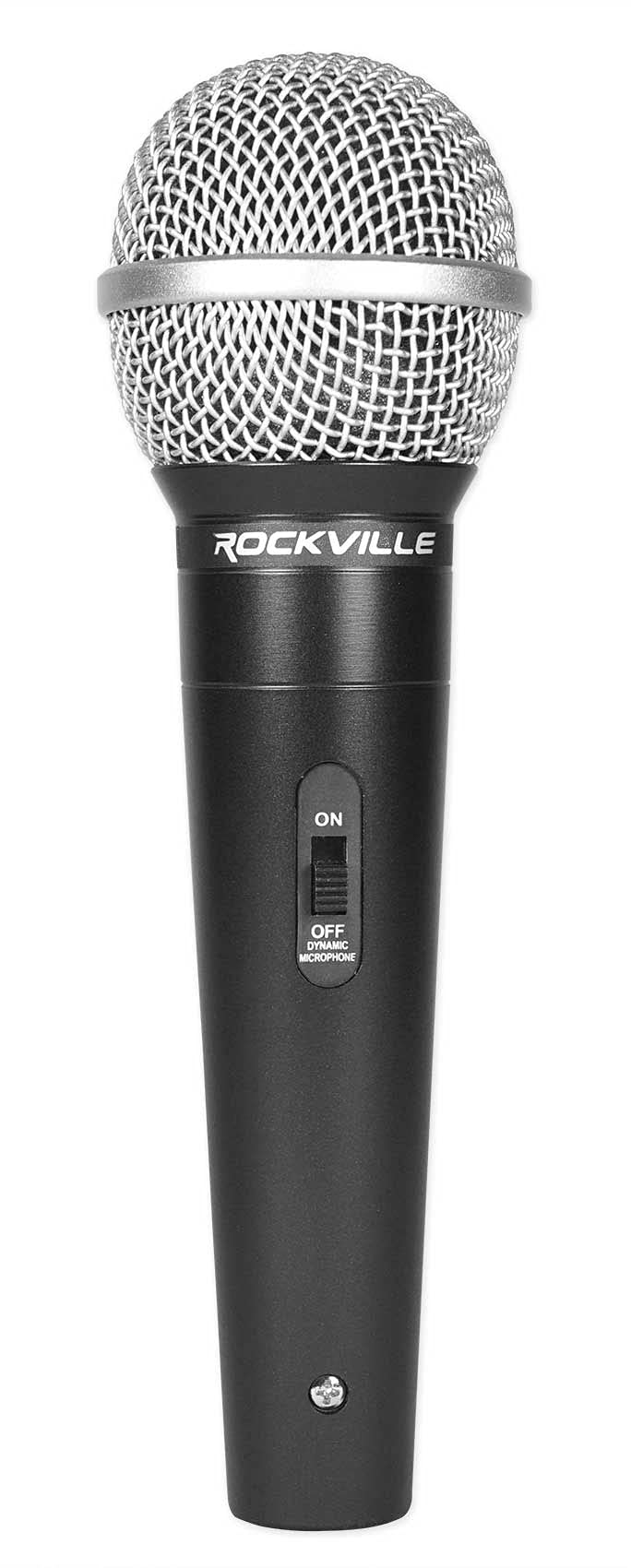 Rockville RMC-3PK 3 Pack Metal Wired Vocal/Instrument/DJ Microphones+Metal Case, Black