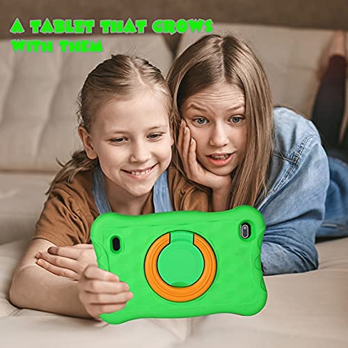 Contixo V10 Plus 7 inch Kids Learning Tablet Bundle - 2GB RAM 32GB Storage, Bluetooth, Android 10, Dual Cameras, Parental Control, Come with Kids Bluetooth Headphone & Tablet Bag - Green-Set