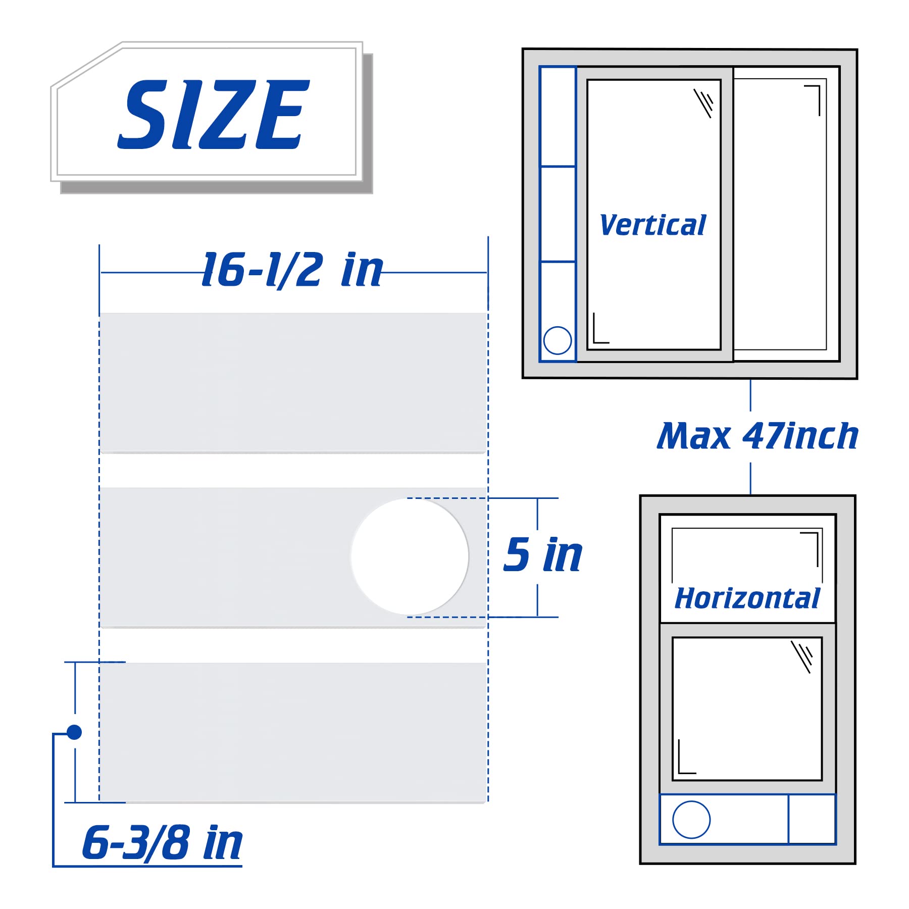 Wintcomfort Portable Air Conditioner Window Seal Plates Kit for Portable AC Exhaust Hose with 5" Diameter, Adjustable Seal Panels with Plastic Guard, Window Vent Kit for Sliding Windows