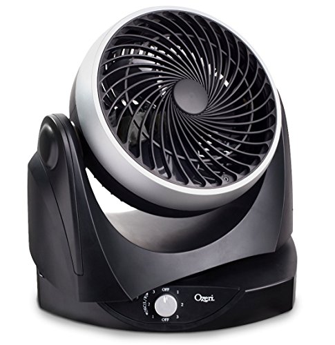 Ozeri Brezza II Dual Oscillating 10" High Velocity Desk Fan, Black