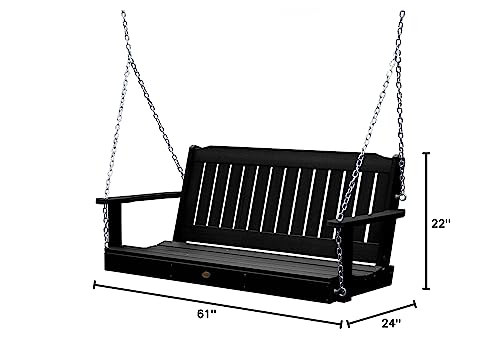 Highwood AD-PORL1-BKE Lehigh Porch Swing, 5 Feet, Black
