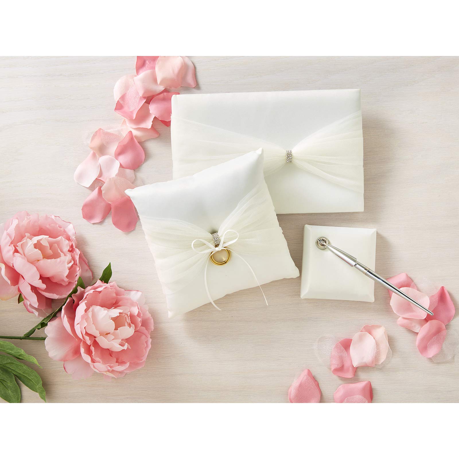 Celebrate It Ring Bearer Pillow, Ivory with Tulle