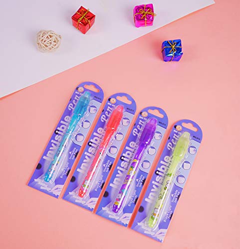 Invisible Ink Pen 24Pcs Spy Pen with UV Light Magic Marker Kid Pens for Birthday Party,Writing Secret Message for Easter Day Halloween Christmas Party Bag Gift