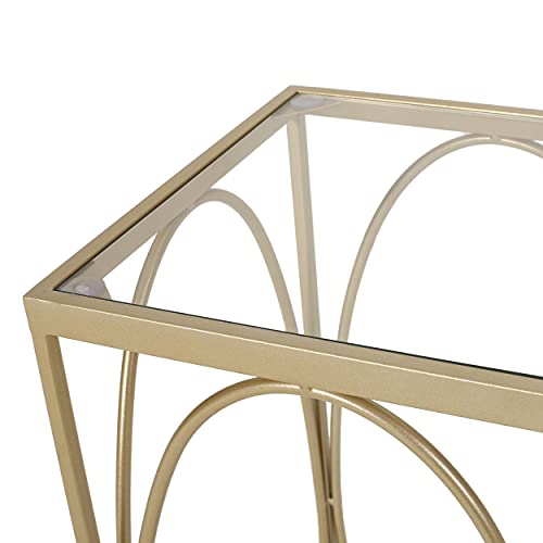 Christopher Knight Home Bennion End Table, Champagne Gold + Clear
