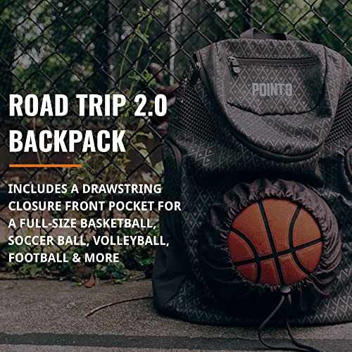 POINT3 Basketball Backpack Road Trip 2.0, Bag with Drawstring for Soccer, Volleyball & More, Compartments for Shoes, Water, & Clothes, Water Resistant Equipment Bag, Unisex Sports Backpack - Grey